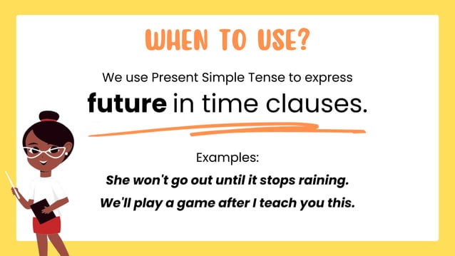 Present Simple Tense English Grammar Presentation in Orange White ...