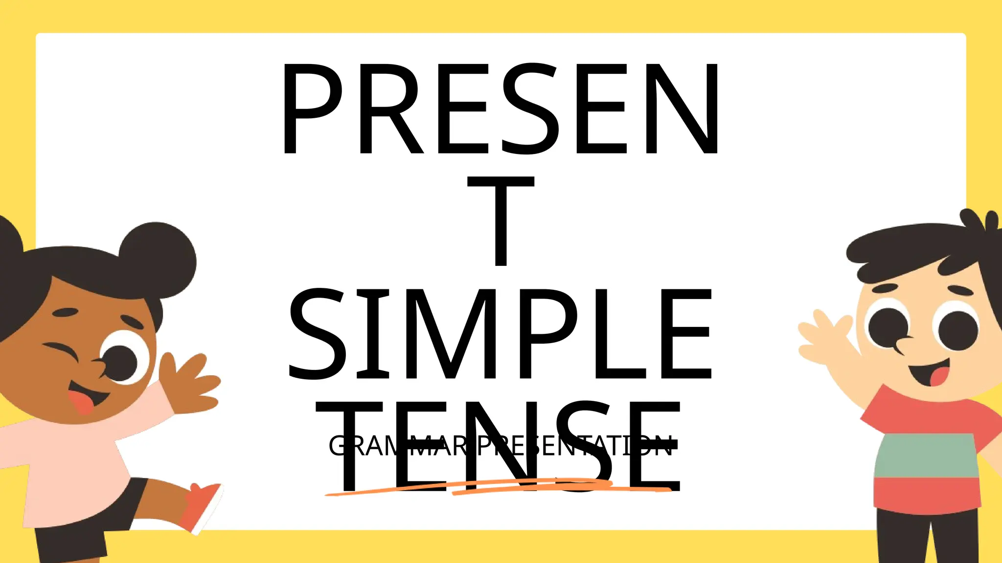 Present Simple Tense English Grammar Presentation In Orange White
