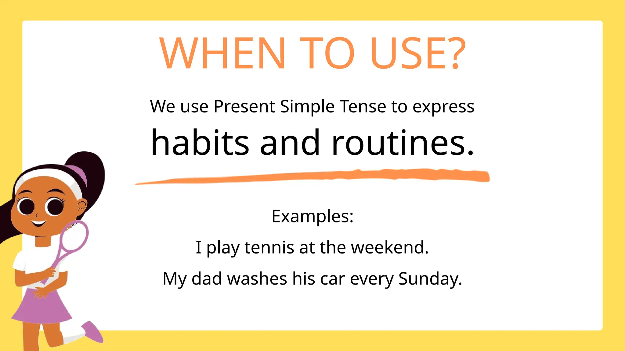 Present Simple Tense English Grammar Presentation in Orange White ...