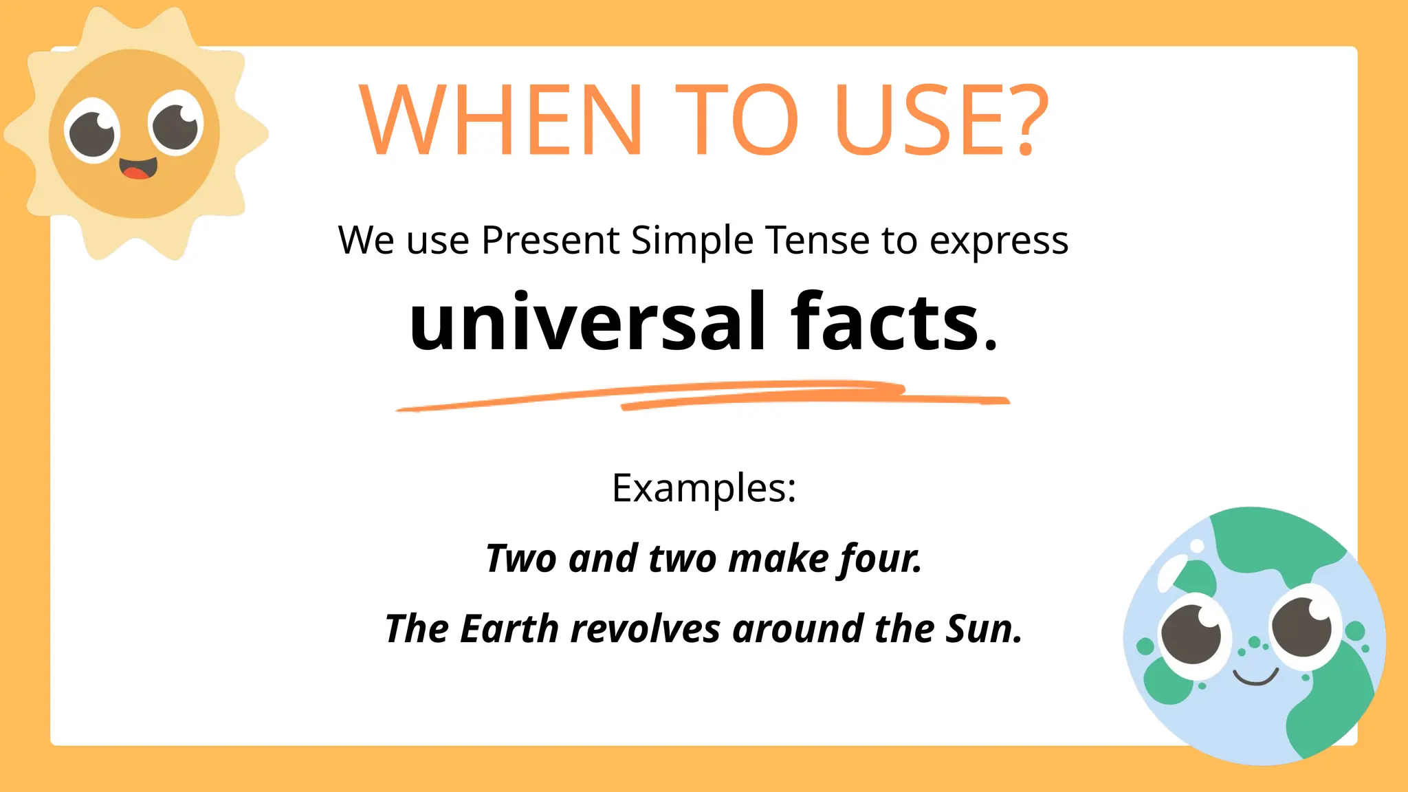 Present Simple Tense English Grammar Presentation in Orange White ...