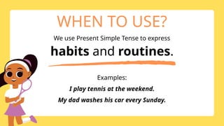 Present Simple Tense Grammar Presentation in Yellow Orange Green Cute ...