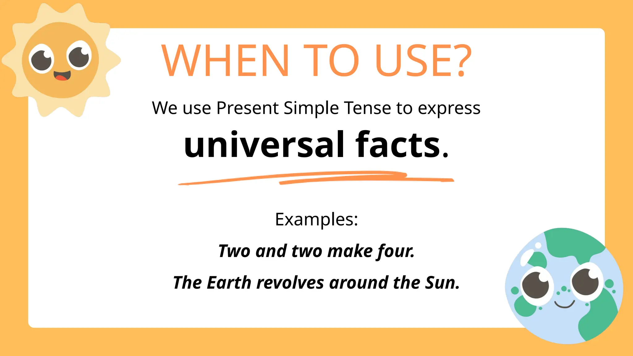 Present Simple Tense Grammar Presentation in Yellow Orange Green Cute ...