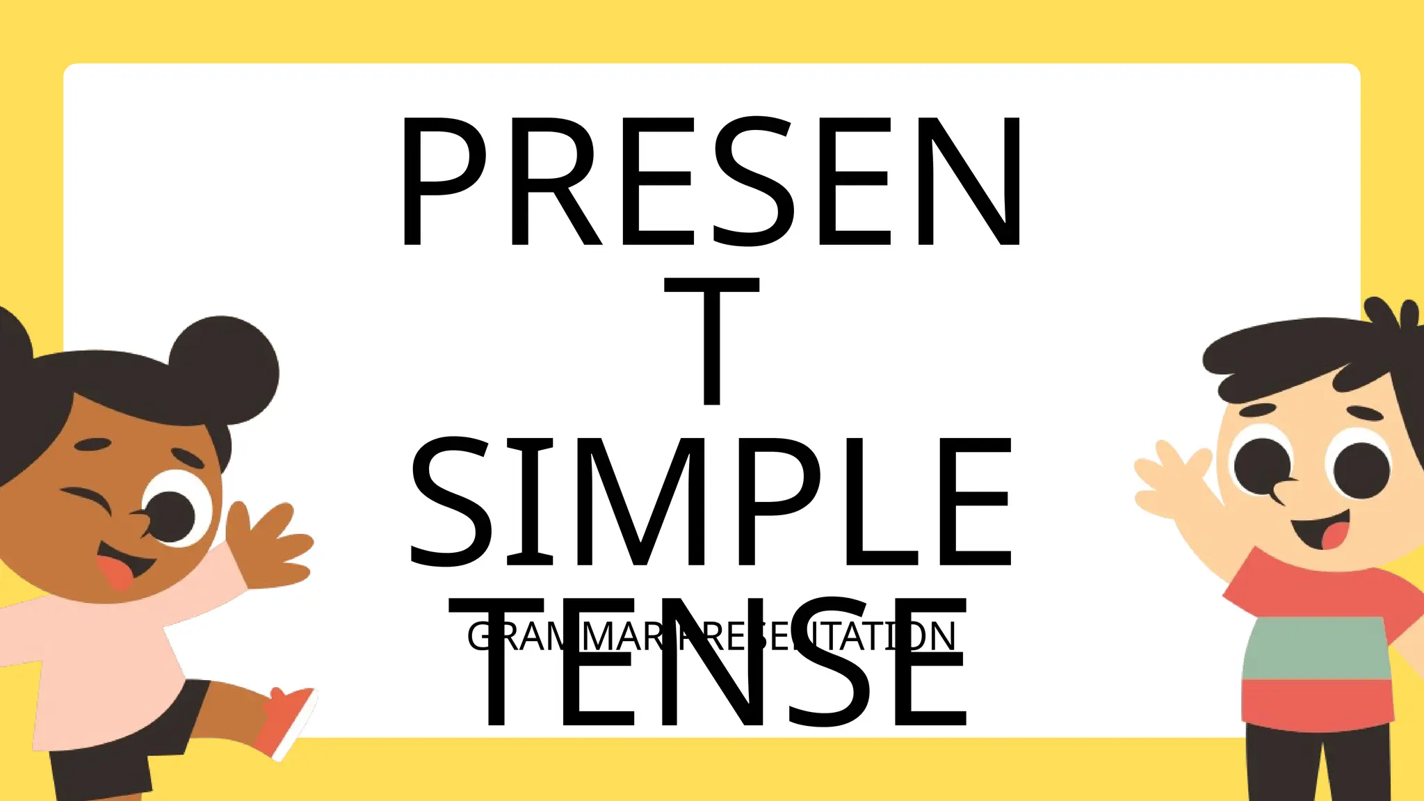 Present Simple Tense Grammar Presentation in Yellow Orange Green Cute ...