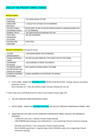 Present simple tenses | PDF