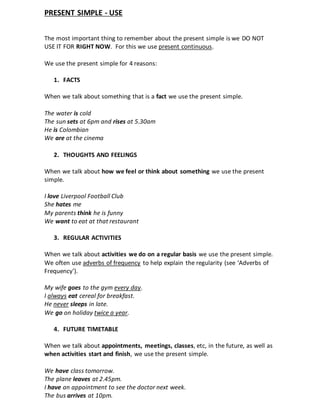Present Simple Use | PDF