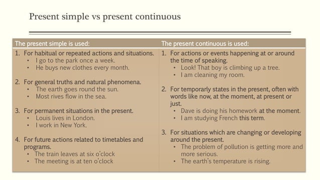 Present simple vs present continous | PPTX