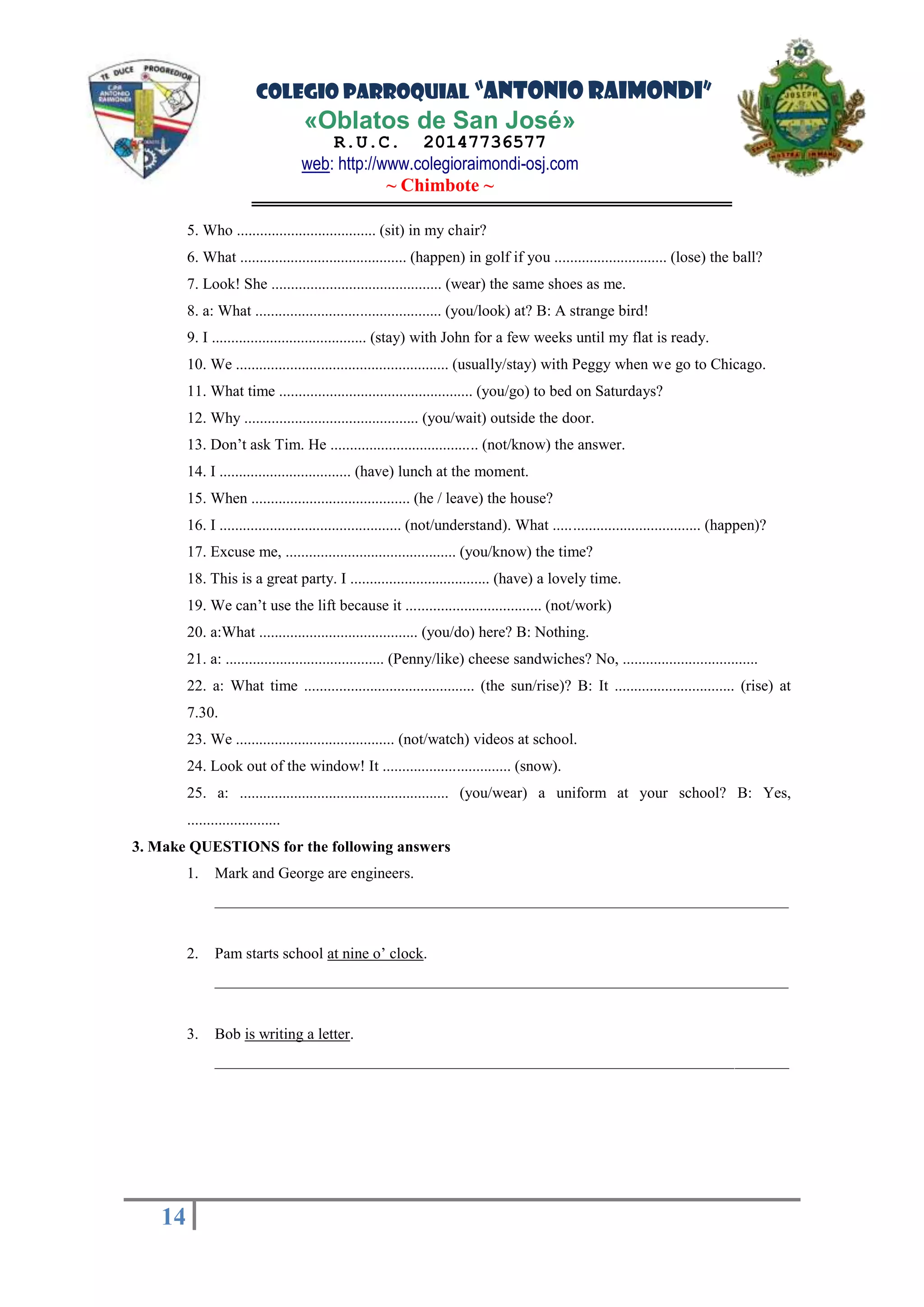 Present simple vs present continuous 1st eso (1) | DOC
