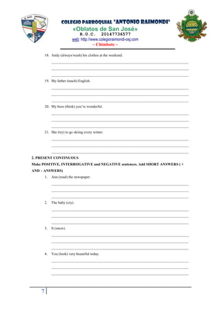 Present simple vs present continuous 1st eso (1) | DOC