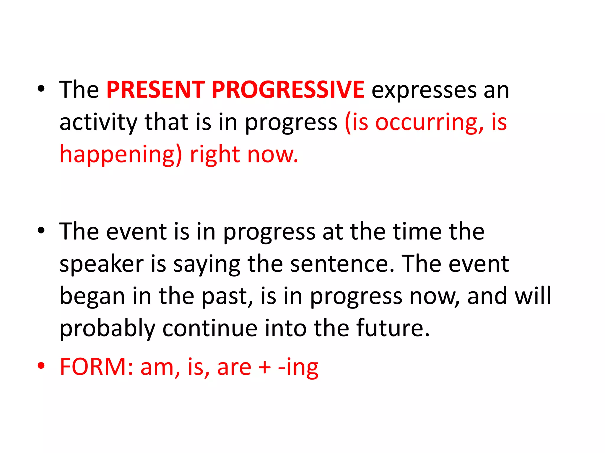 Present simple vs present progressive | PPTX