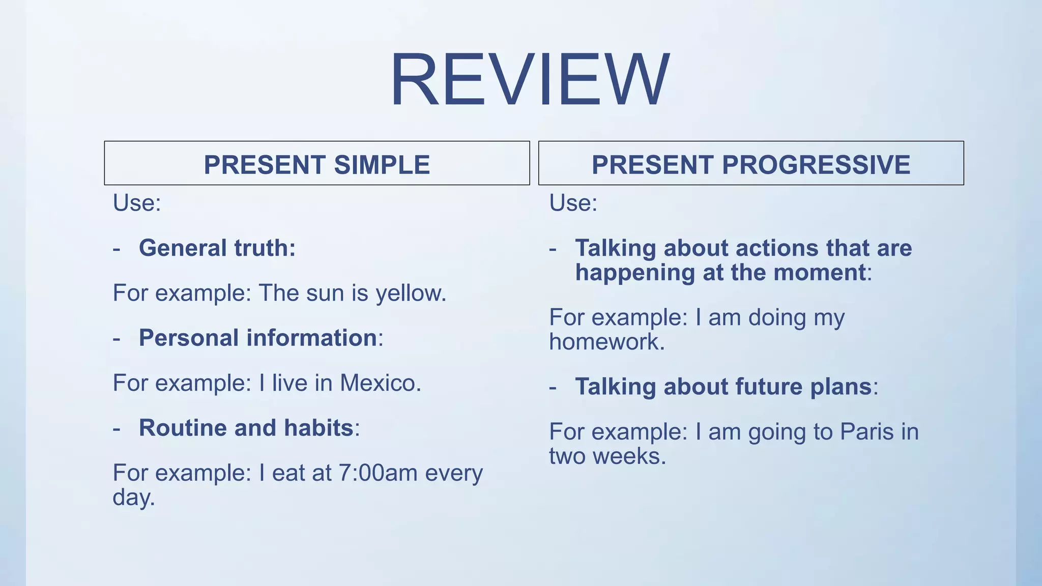 Present simple vs present progressive | PPT