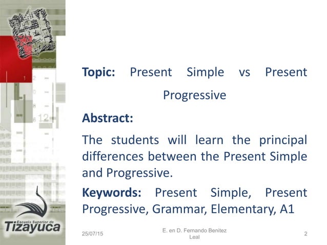 Present Simple vs Progressive | PPTX