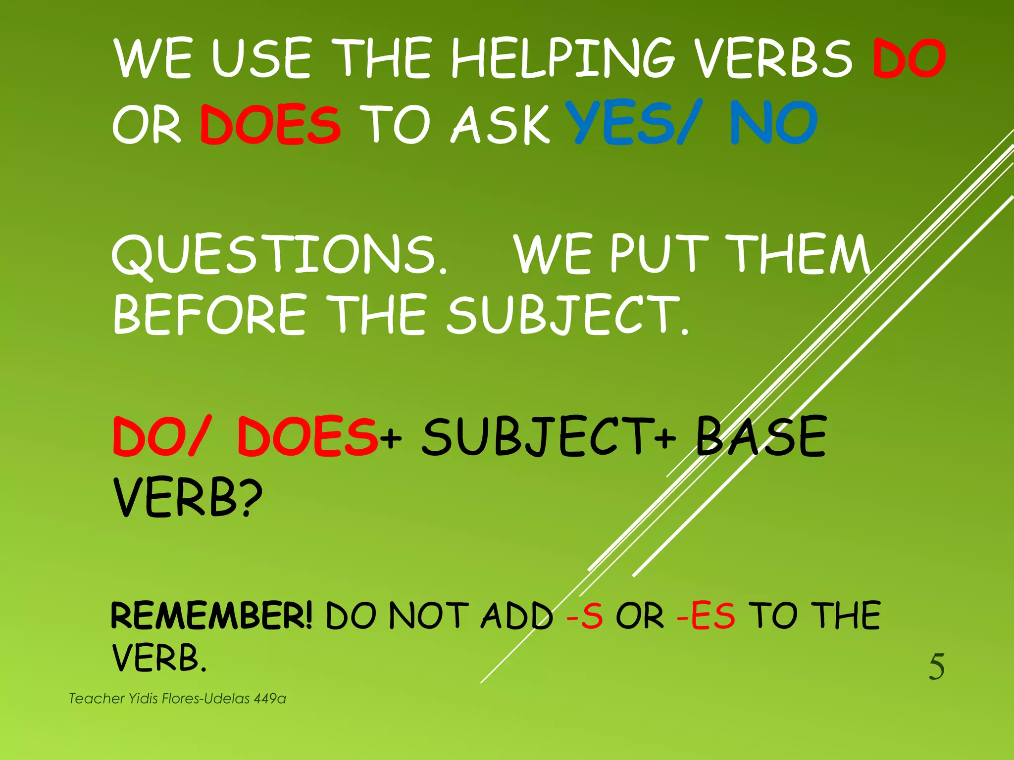 Present simple yes no questions wh2 | PPT