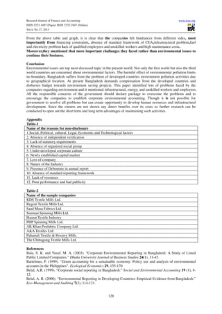 Present status of corporate environmental accounting (cea) in ...