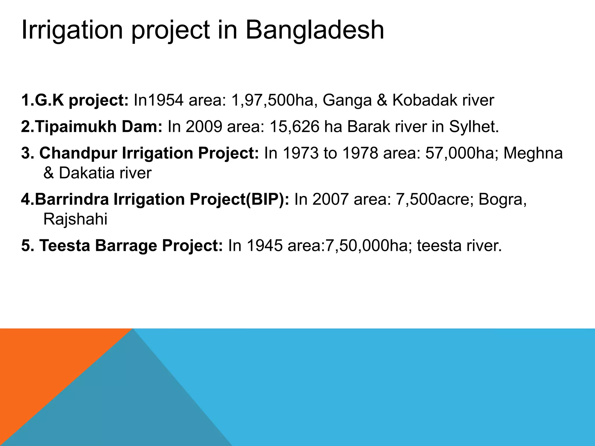 Present status of irrigation in bd | PPTX