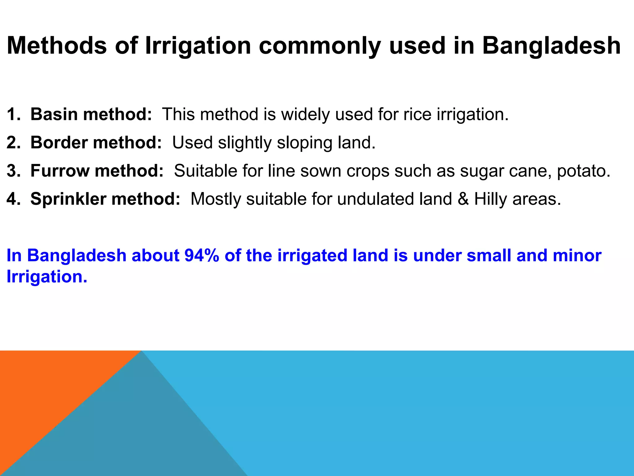 Present status of irrigation in bd | PPTX