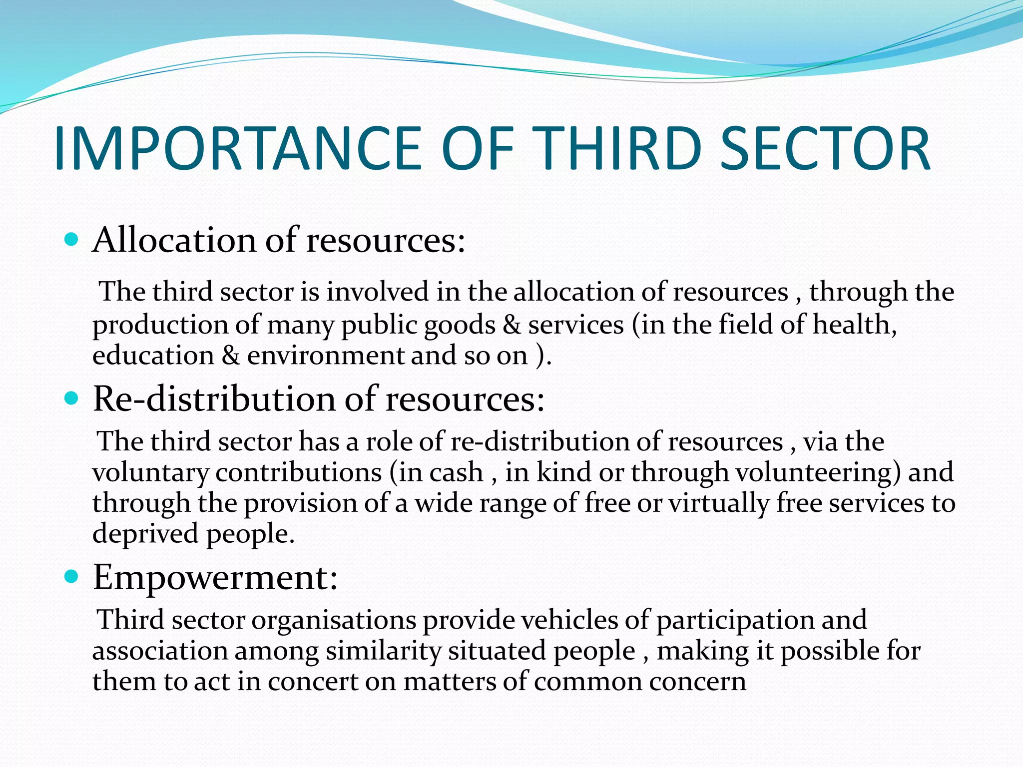 Present status of third sector in india | PPTX