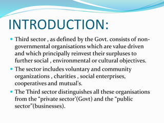 Present status of third sector in india | PPTX