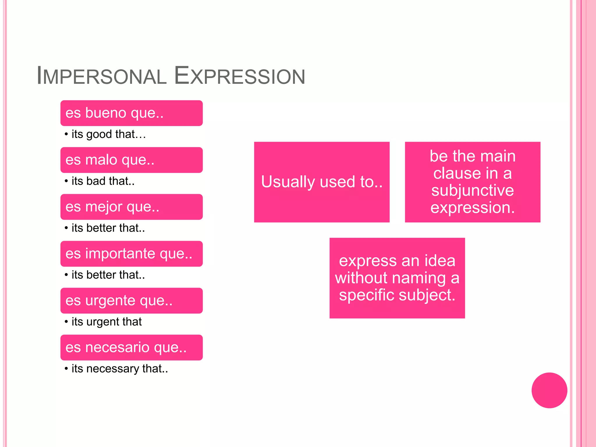 Present subjunctive and impersonal expressions | PPT