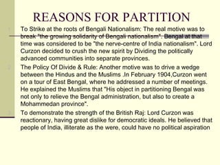 Partition of Bengal Presented by Mirza Husnain | PPT | Hinduism ...