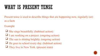 Present tense ( English grammar ) easily | PPTX