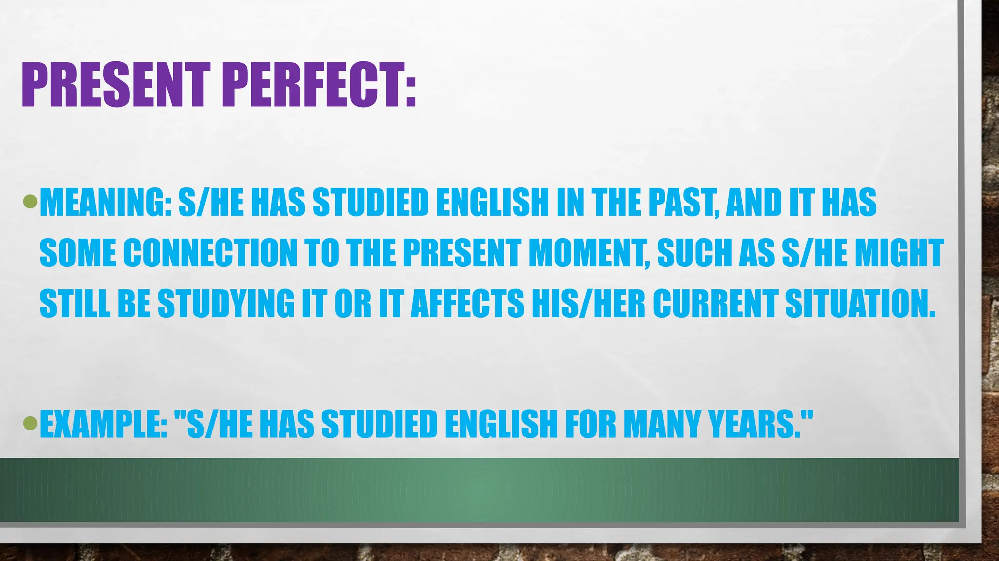 Tense-Present Tense: Simple, Progressive, Perfect, Perfect Progressive ...