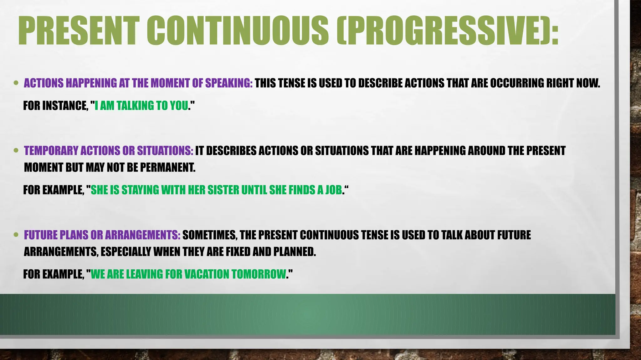 Tense-Present Tense: Simple, Progressive, Perfect, Perfect Progressive ...
