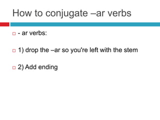 Present tense ar 11.3 | PPTX