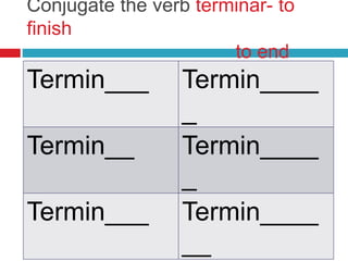 Terminar Conjugation