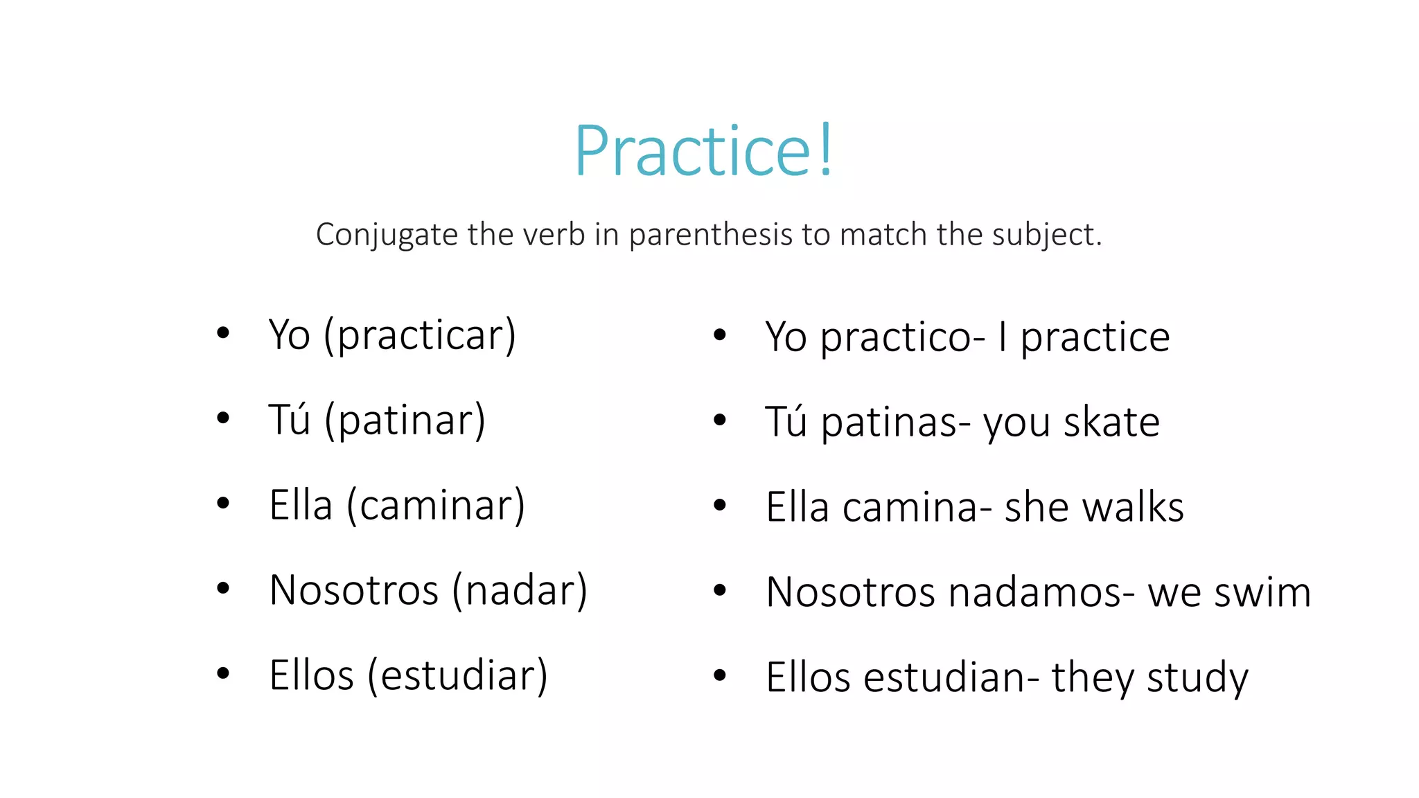 Present tense ar verbs | PPTX