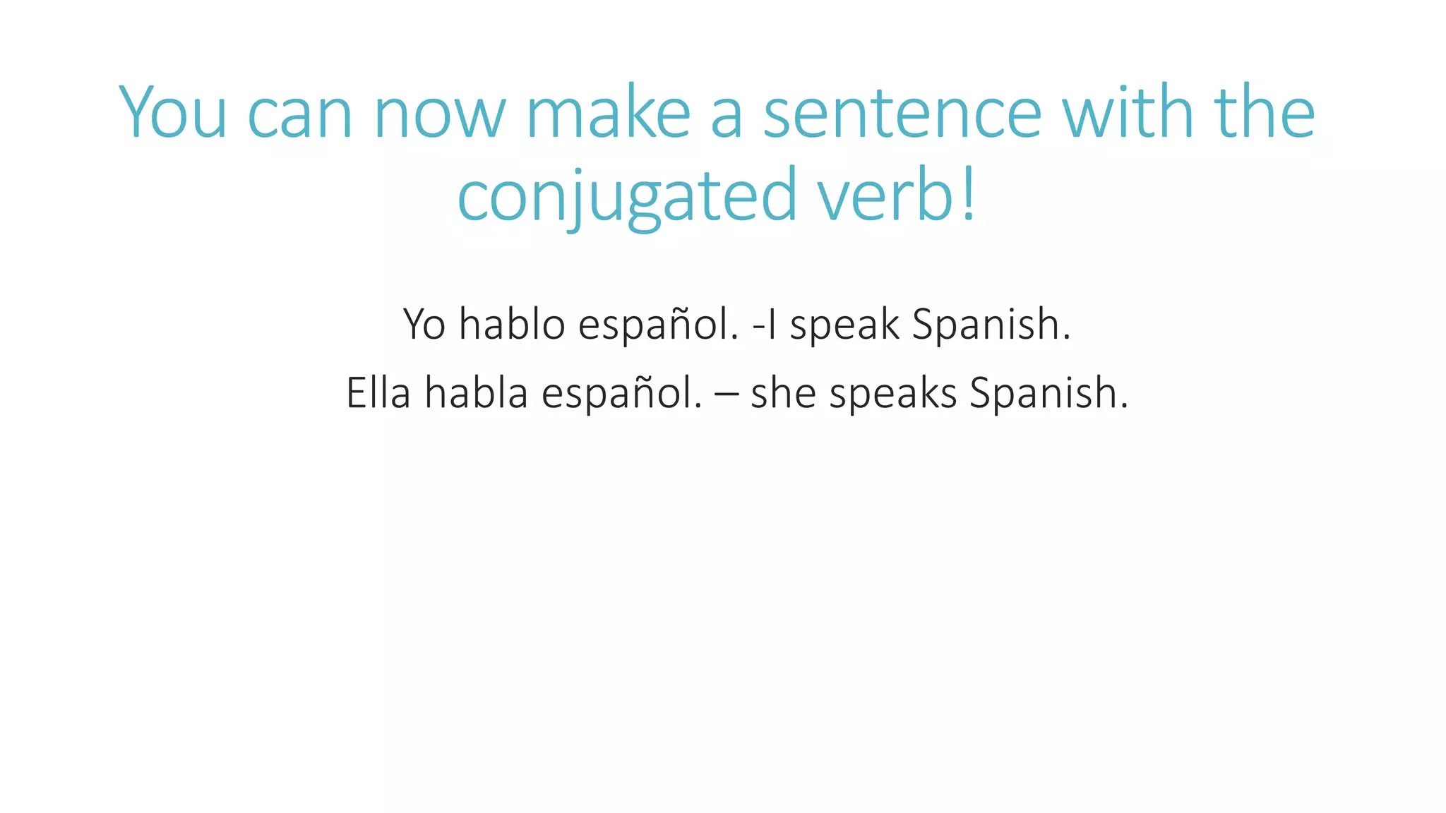 Present tense ar verbs | PPTX