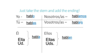Present tense ar verbs | PPTX