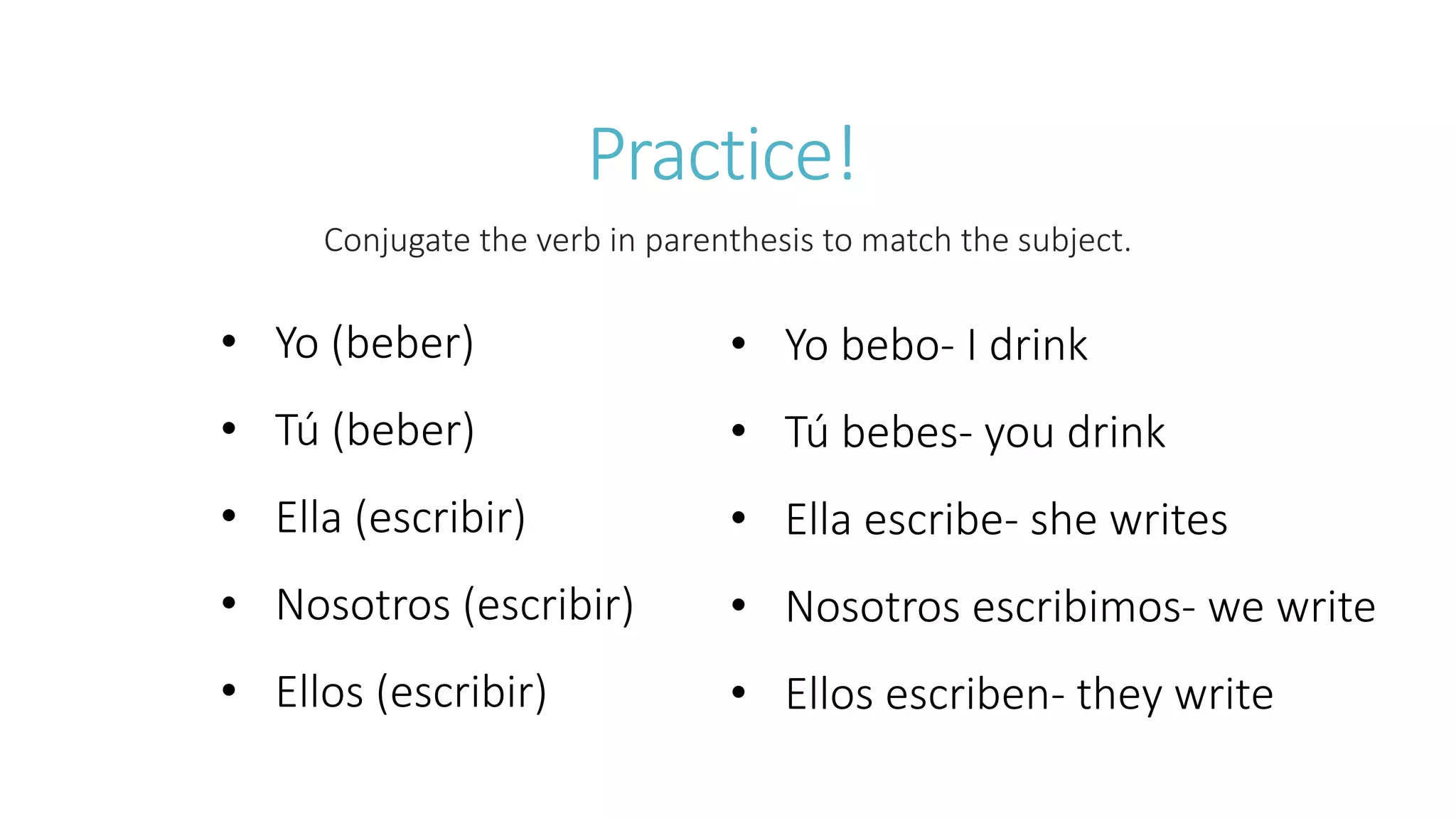 Present tense er -ir verbs | PPT