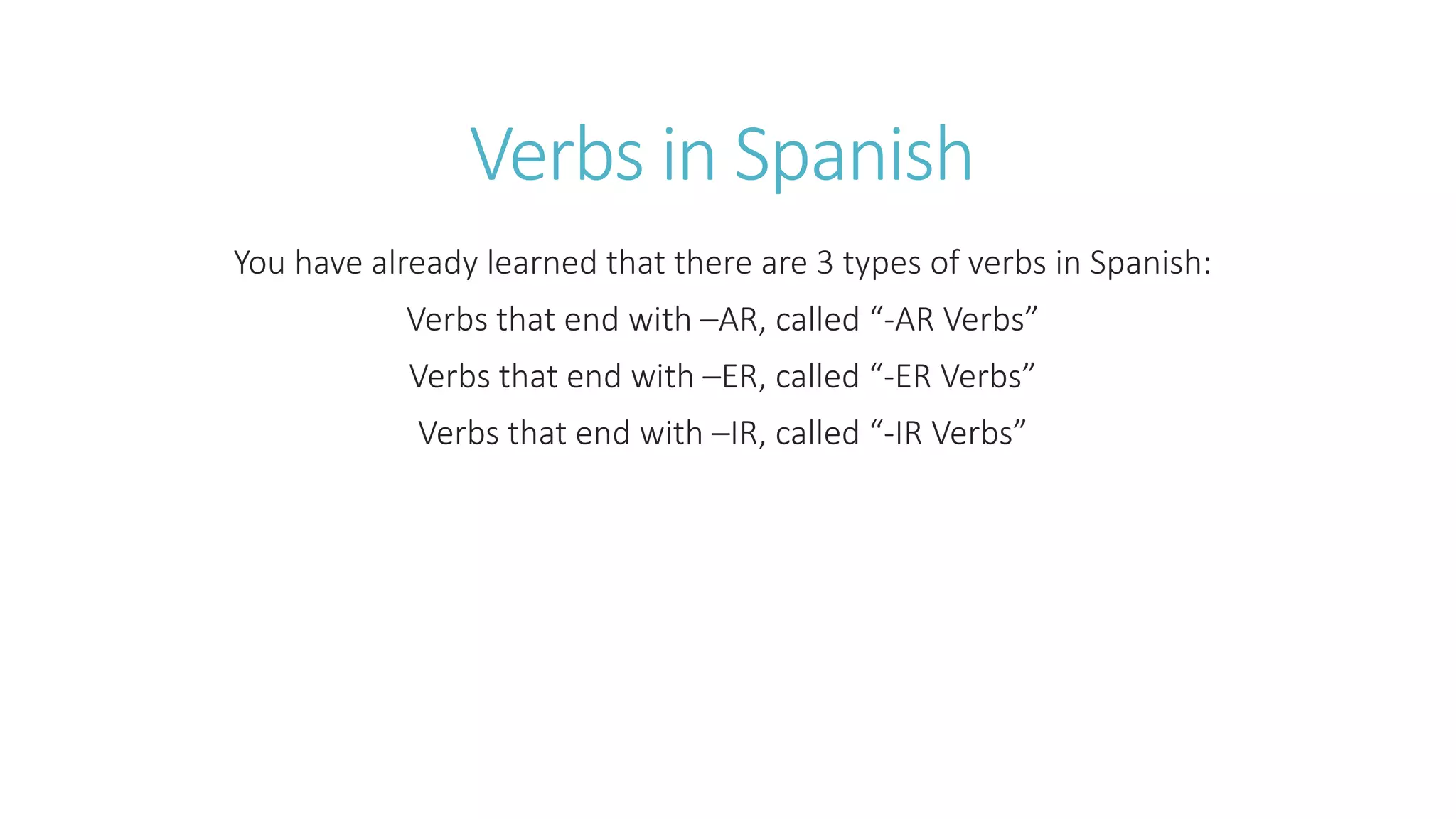 Present tense er -ir verbs | PPTX