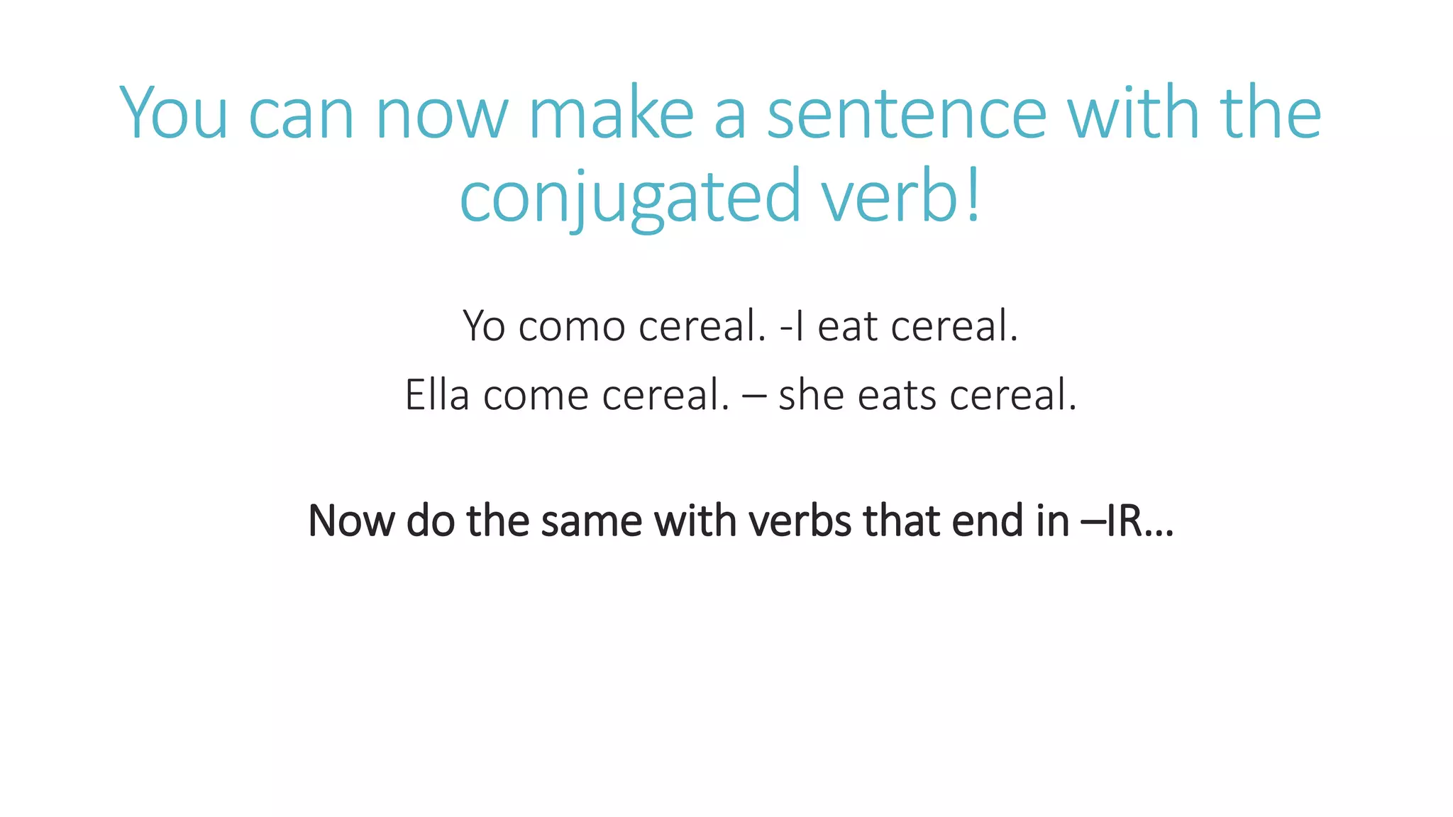 Present tense er -ir verbs | PPT