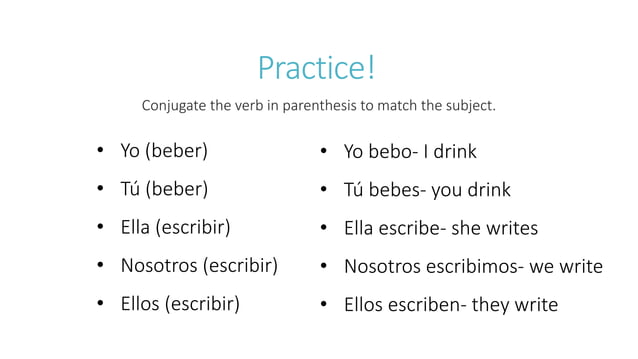 Present tense er -ir verbs | PPT
