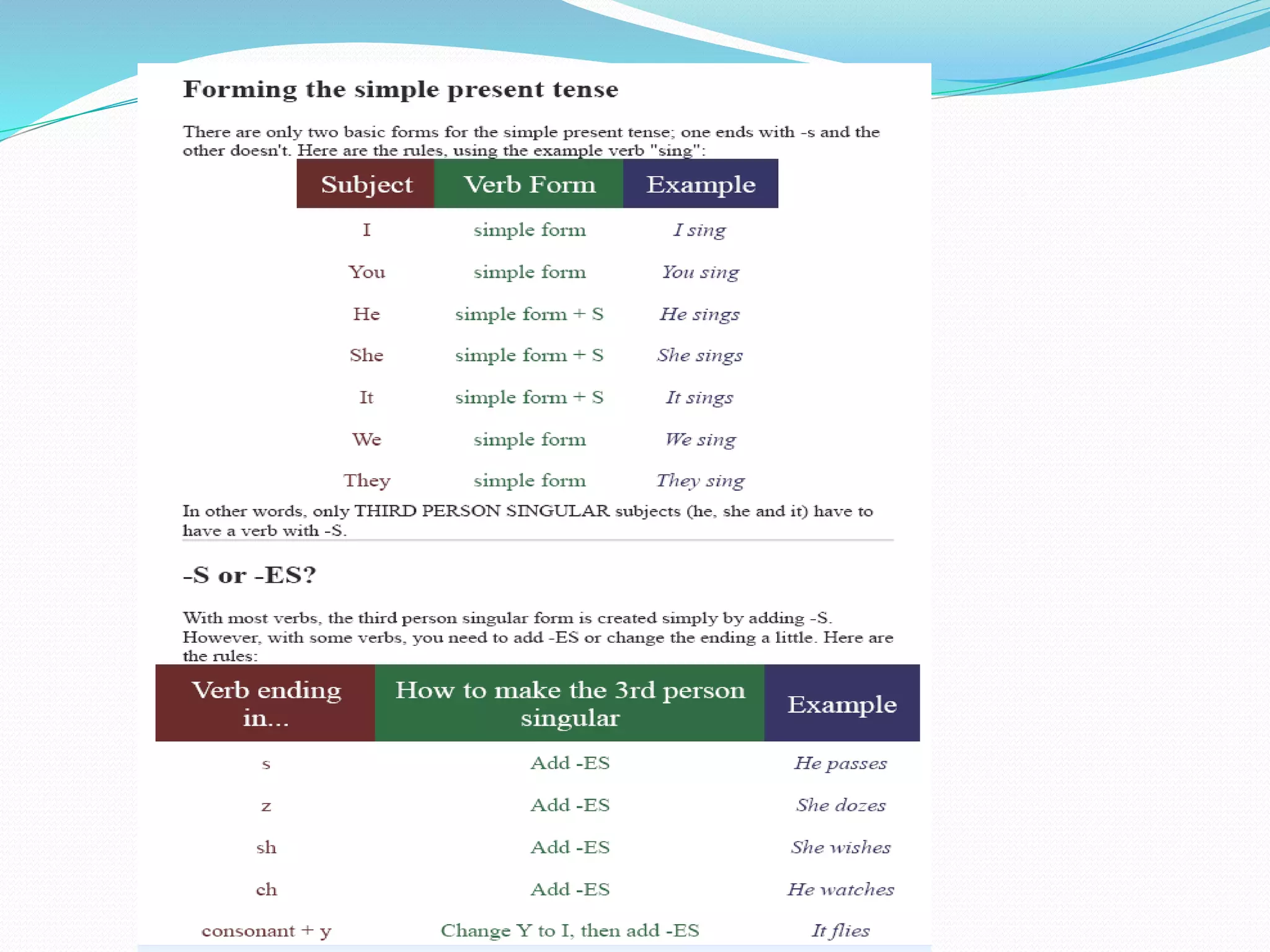 Present tense simple present | PPTX