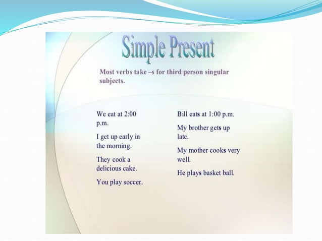 Present tense simple present | PPT