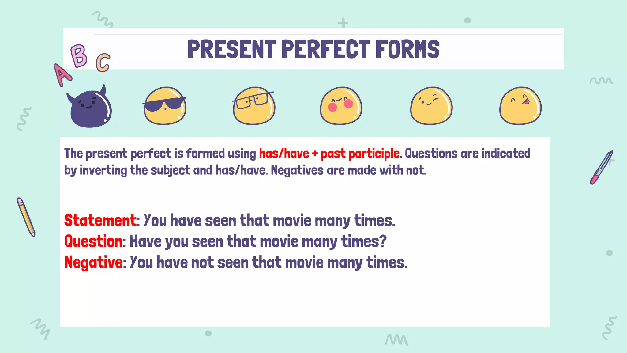 Present tense notes for wix | PPSX