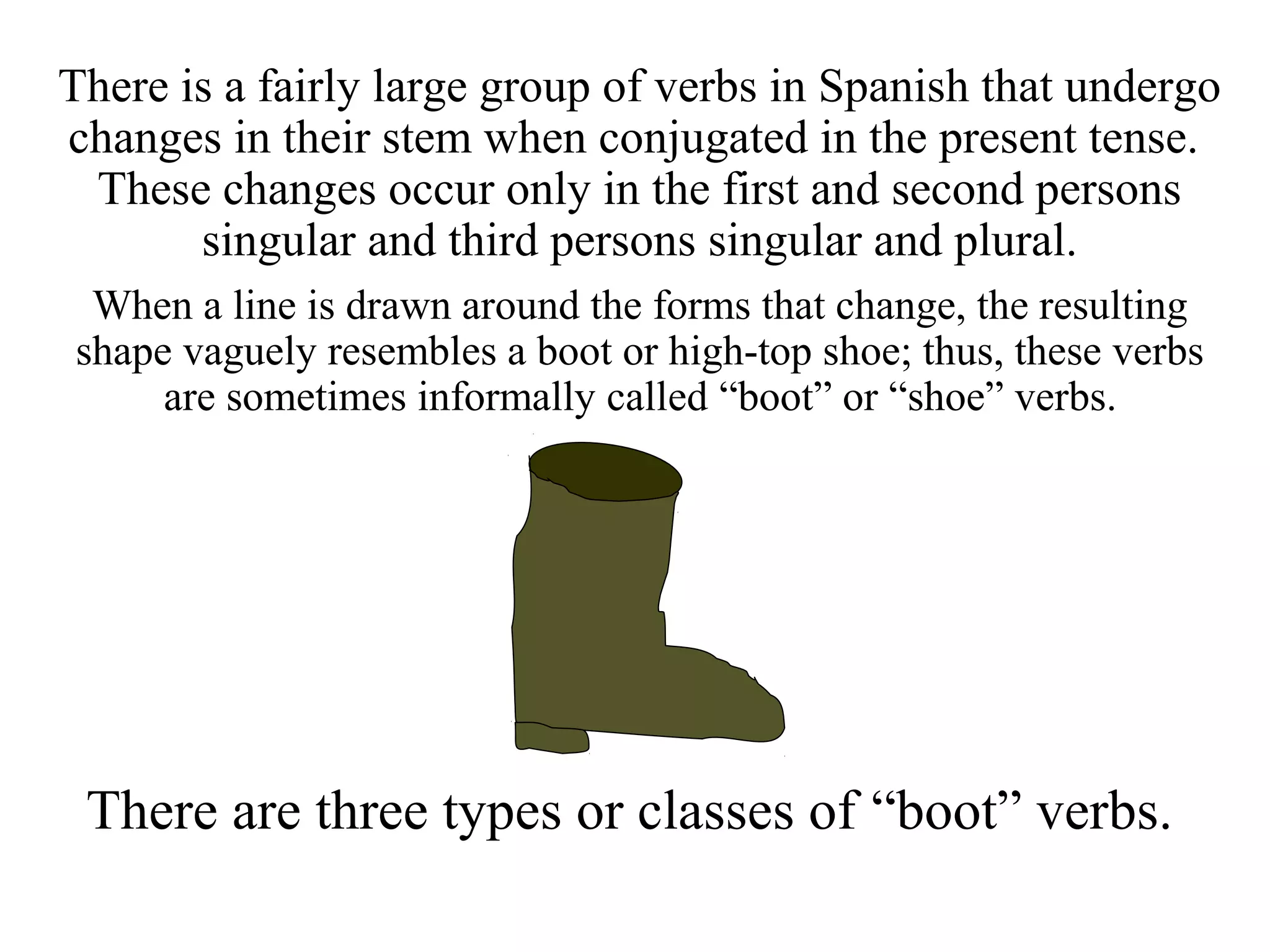 Present Tense of Stem Changing Verbs | PPT