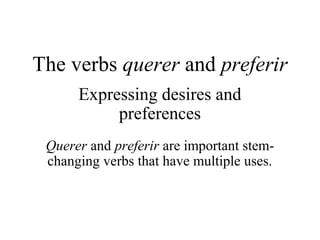 Present Tense of Stem Changing Verbs | PPT