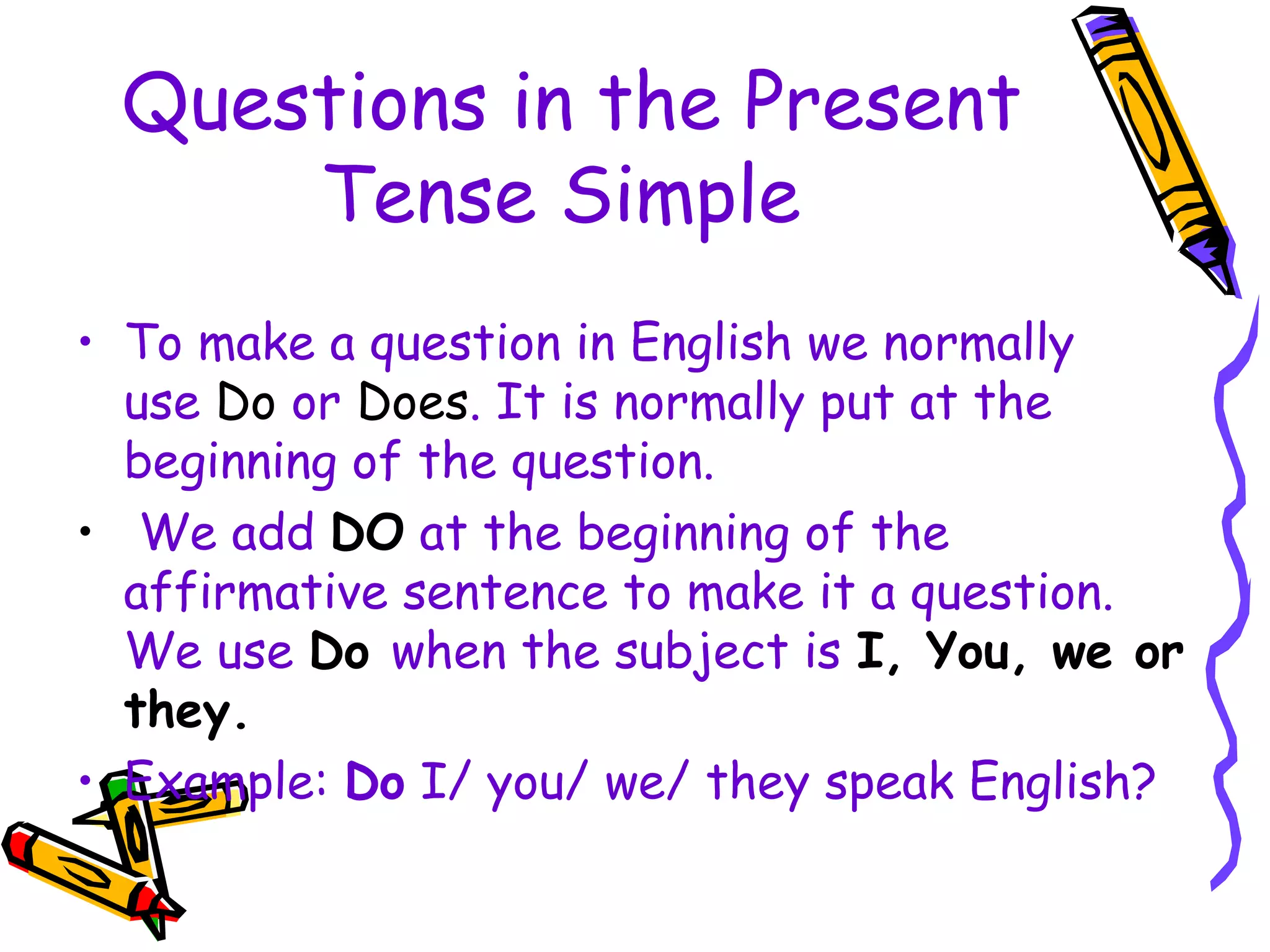 Present tense power point | PPT