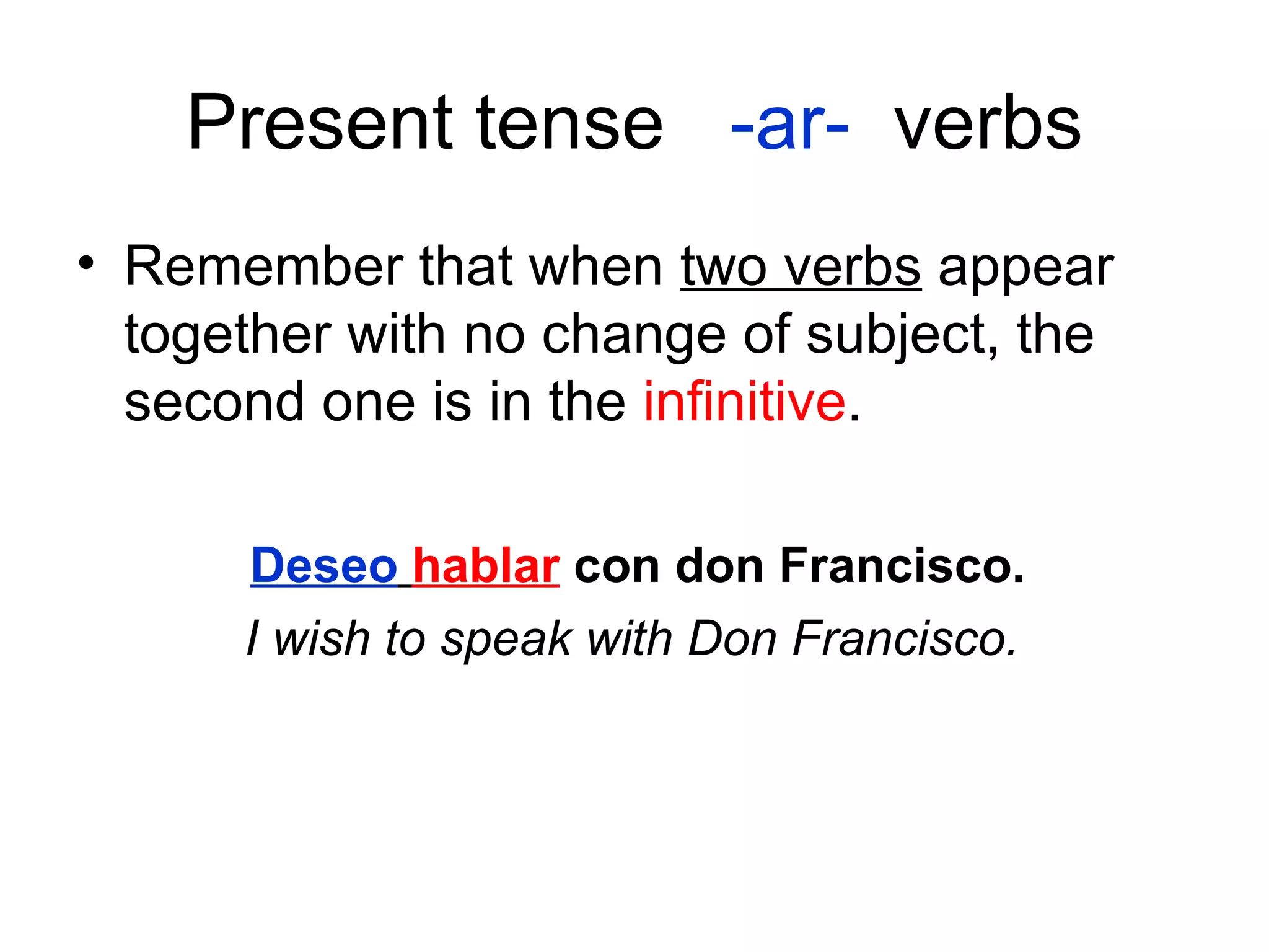 Present tense presentation | PPT