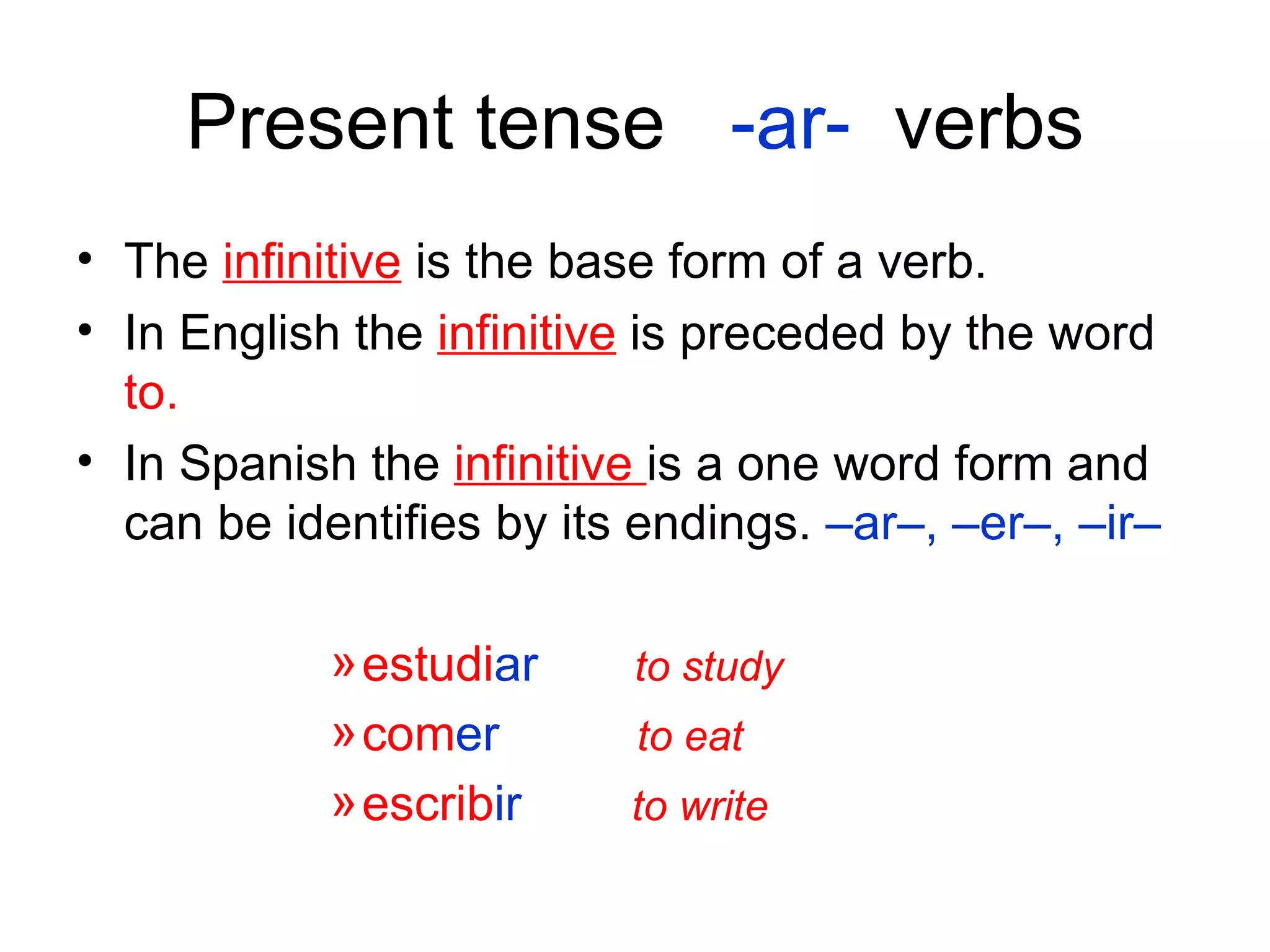 Present tense presentation | PPT