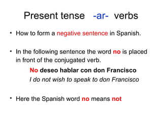 Present tense presentation | PPT