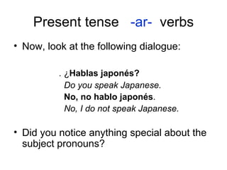 Present tense presentation | PPT