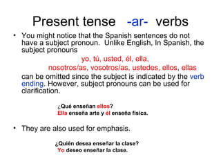 Present tense presentation | PPT