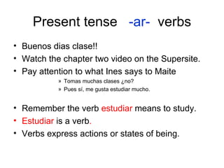 Present tense presentation | PPT