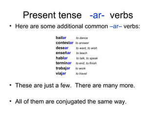 Present tense presentation | PPT