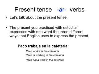 Present tense presentation | PPT