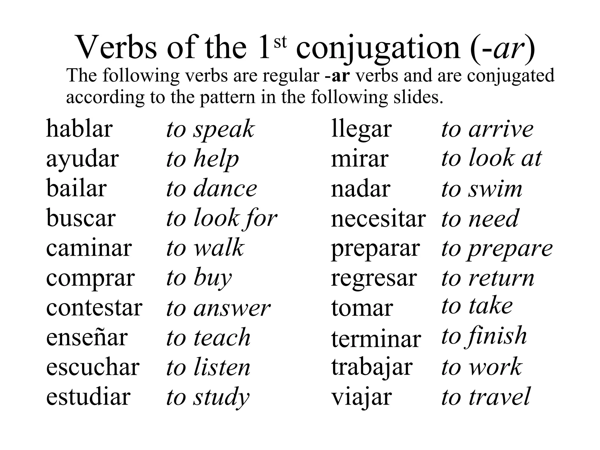 Present Tense of Regular_-ar_verbs | PPT